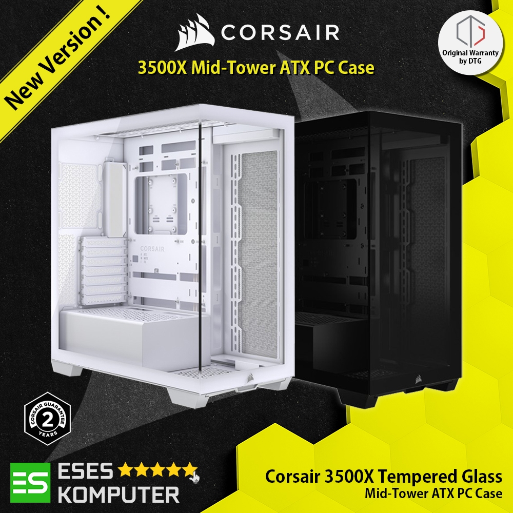 Jual Case Corsair 3500X TG Mid-Tower ATX | Panoramic Tempered Glass ...