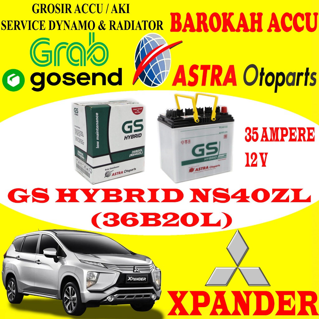 Jual AKI MOBIL MITSUBISHI XPANDER GS HYBRID NS40ZL / 36B20L, 35 AH ASTRA OTOPARTS | Shopee Indonesia