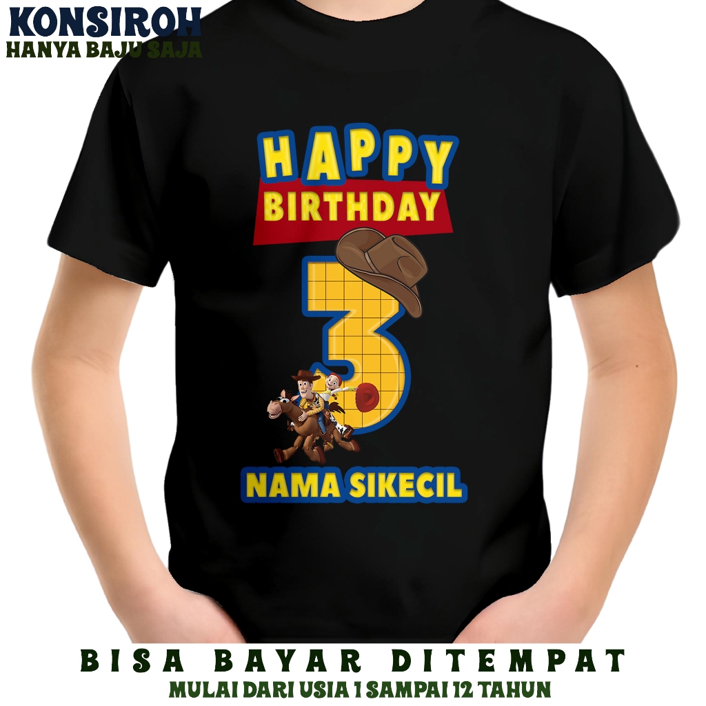 Jual KAOS ANAK - KAOS ULANG TAHUN/ MOTIF KARAKTER TOY STORY KAOS COUPLE ...