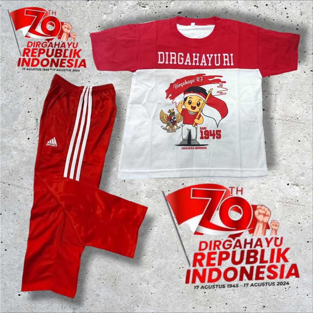 Jual BAJU SPESIAL KEMERDEKAAN ,stelan training dan kaos anak usia 5 sampai 12 tahun model ...
