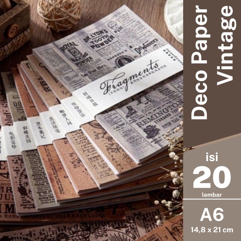 Jual A6 Deco Paper Vintage / Kertas Kliping Scrapbook Aesthetic ...