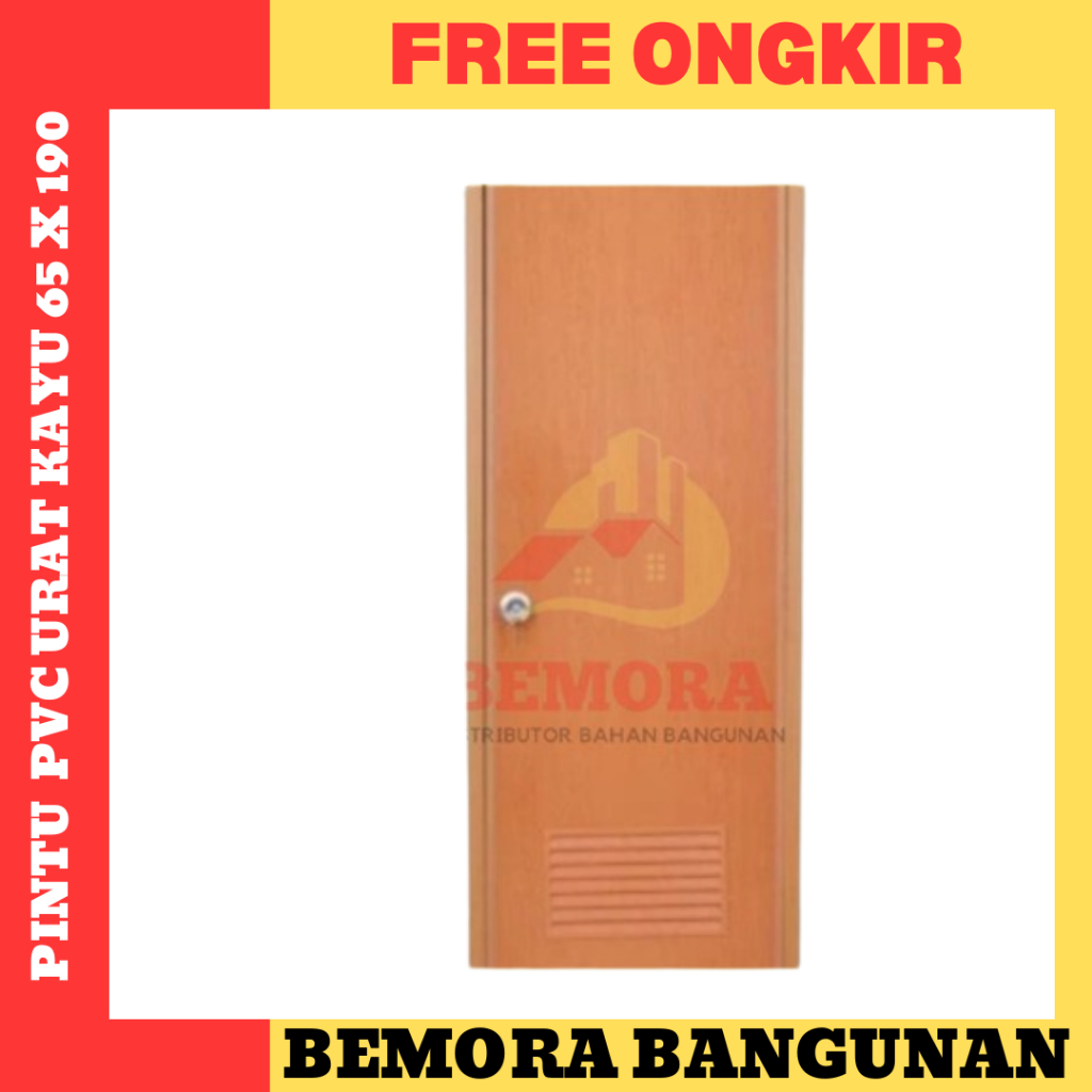 Jual Pintu WC PVC Warna Urat Kayu uk. 65 x 190 (Termasuk Kusen & Kunci ...