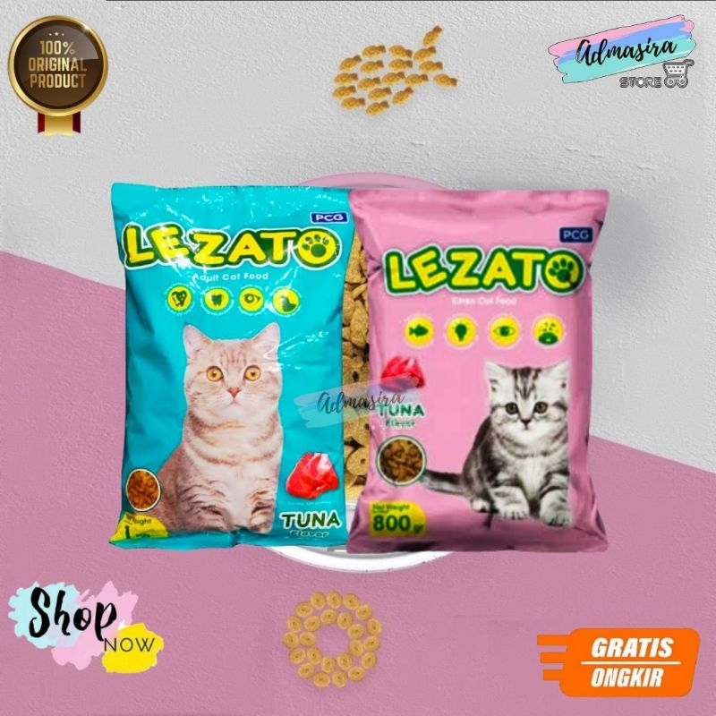 Jual Makanan Kucing LEZATO Cat Food 1kg Adult Lezato Kitten 800gram ...