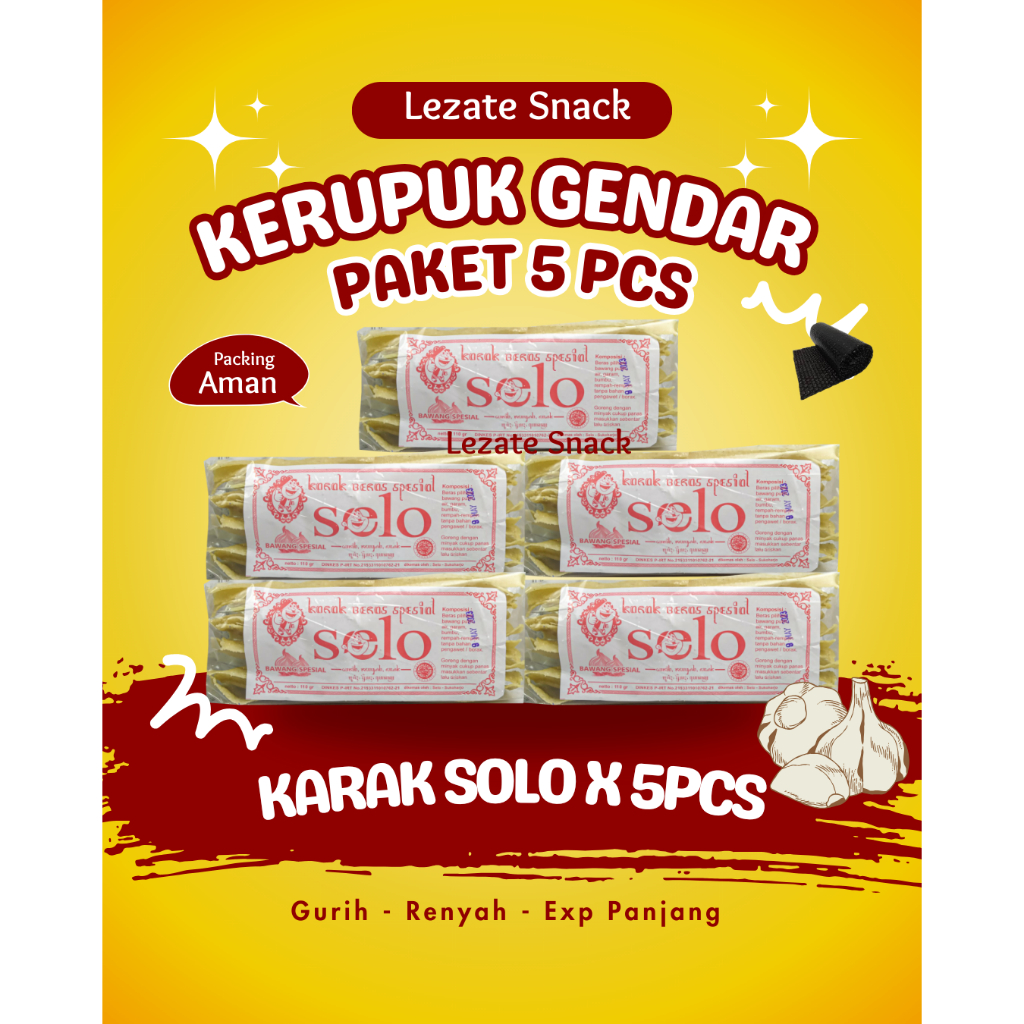 Jual Paket Kerupuk Gendar Solo Isi 5 Pack Murah Enak Renyah / Krupuk ...