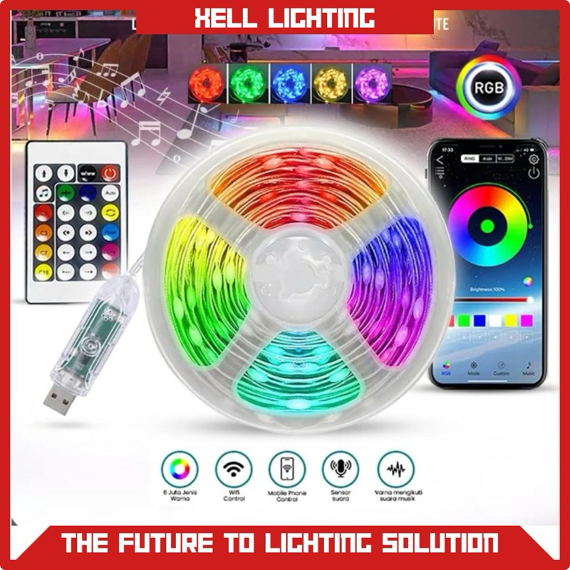 Jual Lampu LED Strip Running RGB 10m Smart App Bluetooth + Remote ...