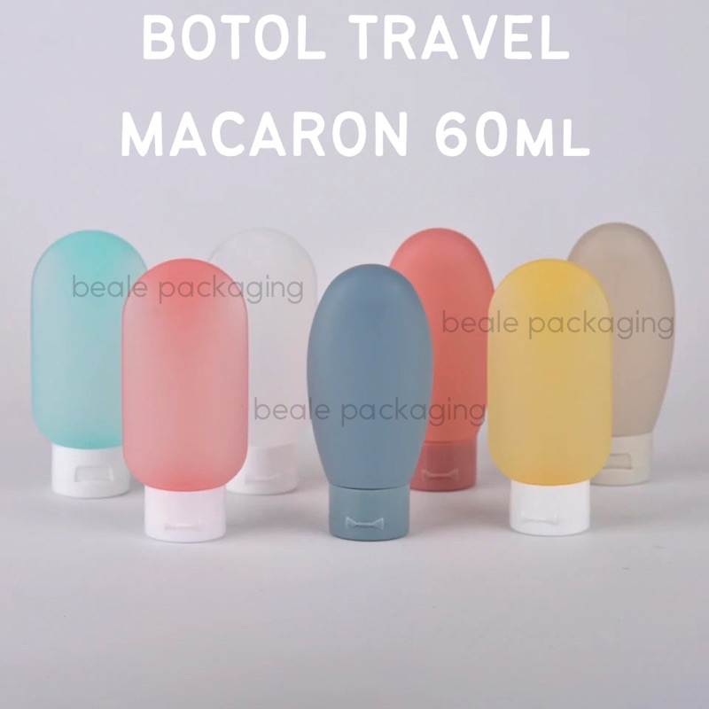 Jual BOTOL TRAVEL KIT MACARON 60ml - Botol Travel Kit Mandi Sticker ...