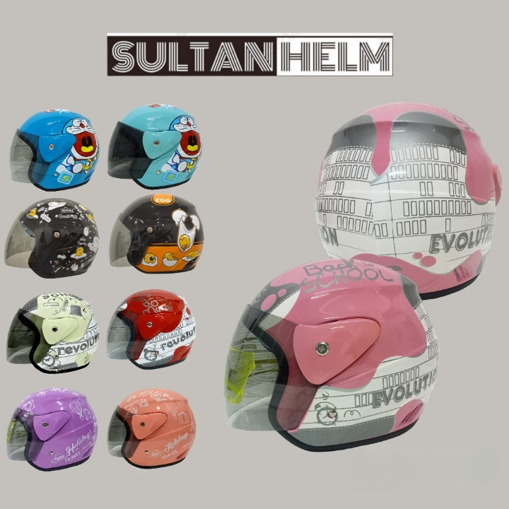 Jual HELM HALF FACE EVOLUTION MOTIF REVOLUTION MIRIP GM EVO MURAH HELM ...