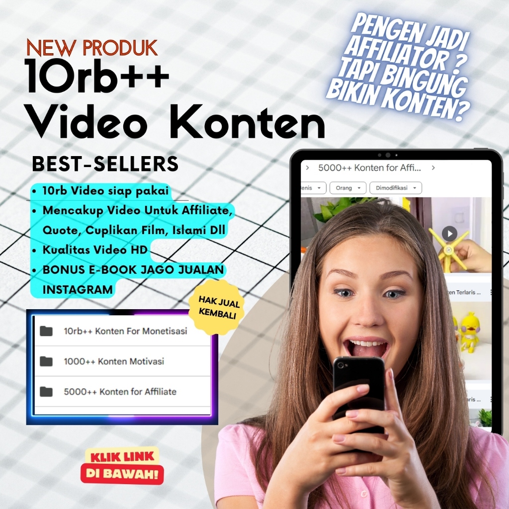 Jual Paket 3000++Video Konten || Cocok Untuk Affiliate | Shopee Indonesia