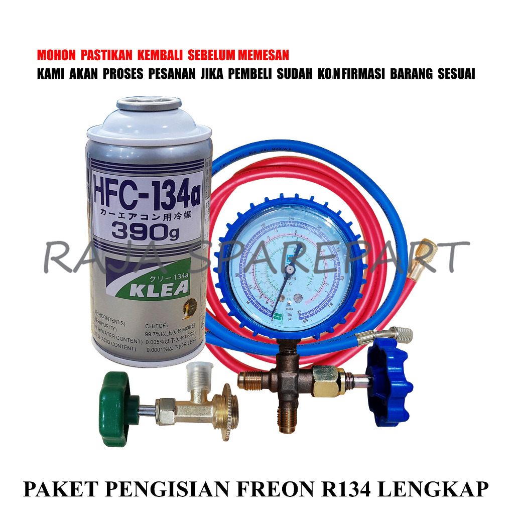 Jual PENGISIAN FREON / PROMO PAKET FREON 134 KOMPLIT / PAKET PENGISIAN ...