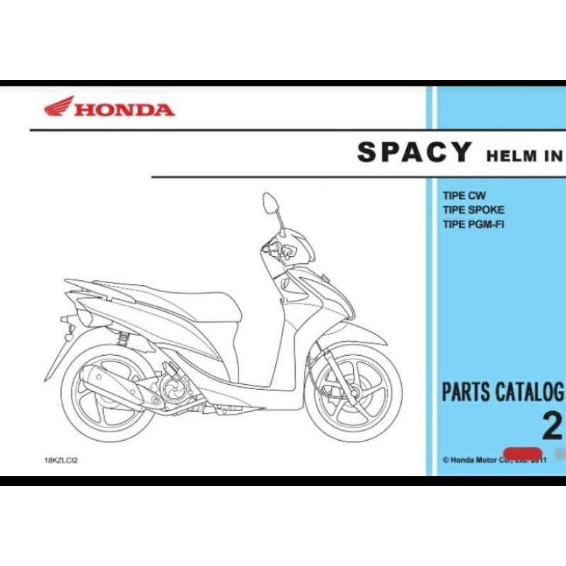 Jual Buku Part Catalog Katalog Copian Honda Spacy Helm in 2012 KZL ...