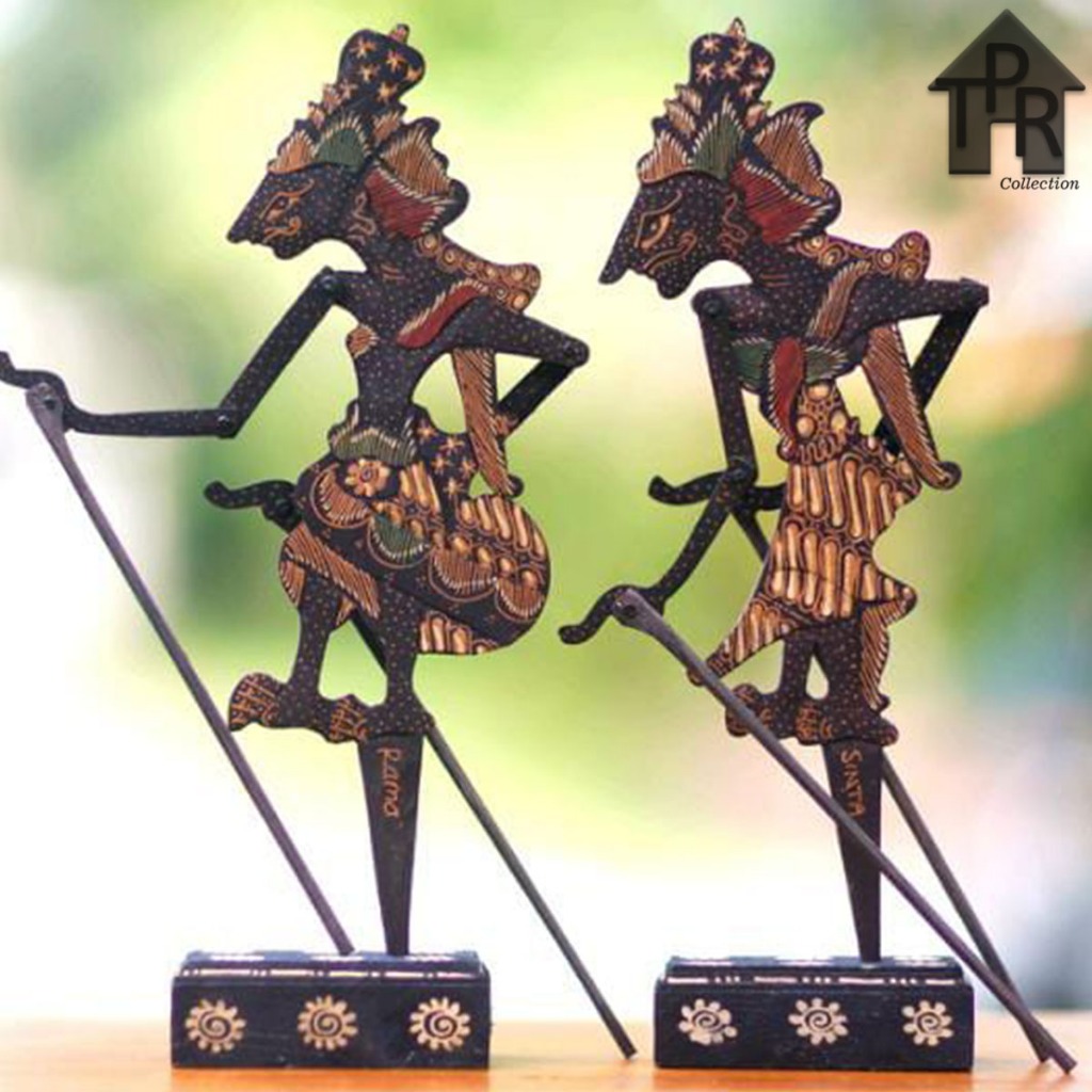 Jual Souvenir pajangan wayang kayu batik Rama/Shinta size L | Shopee ...