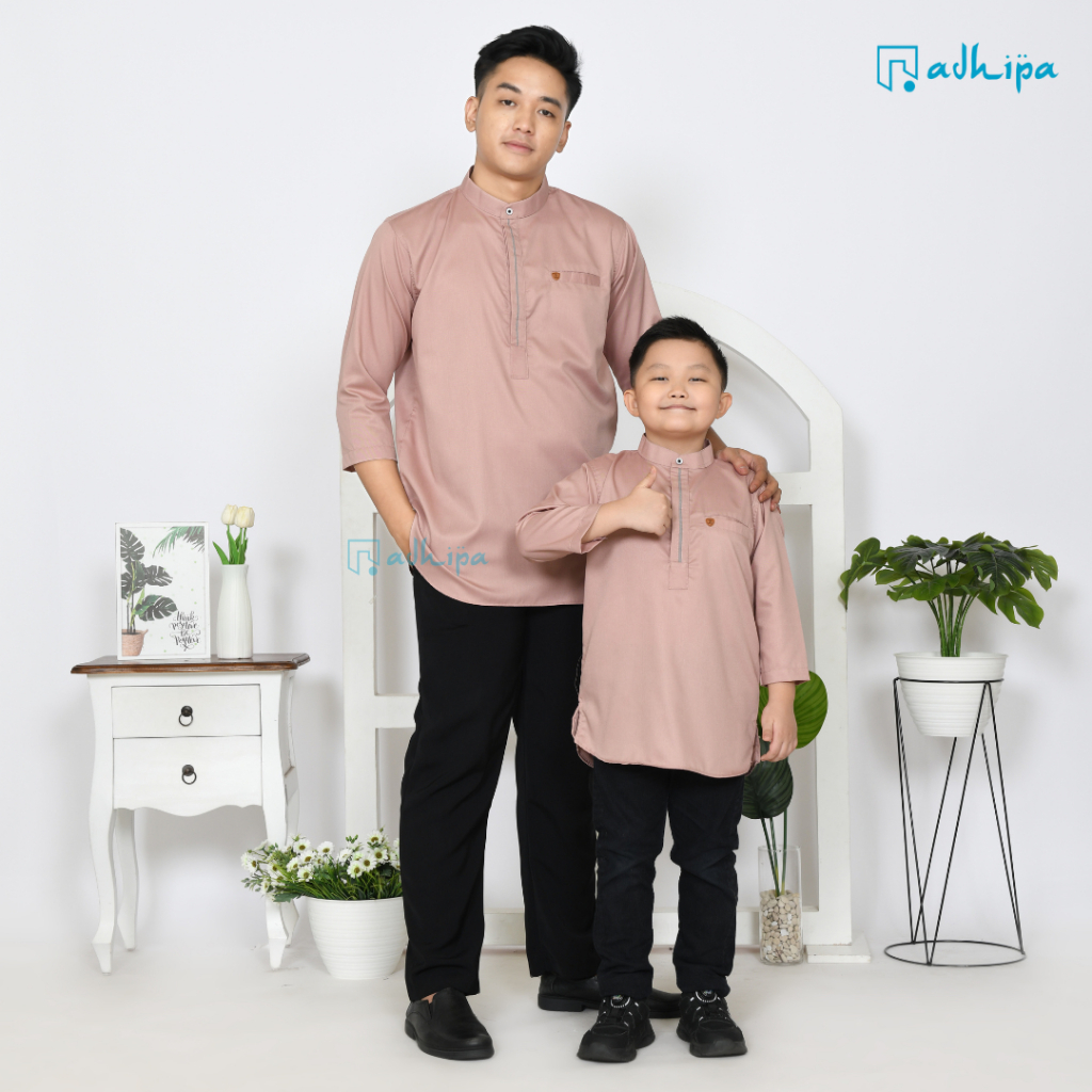 Jual Adhipa Koko Kurta Couple Omar warna Dusty Pink | Shopee Indonesia