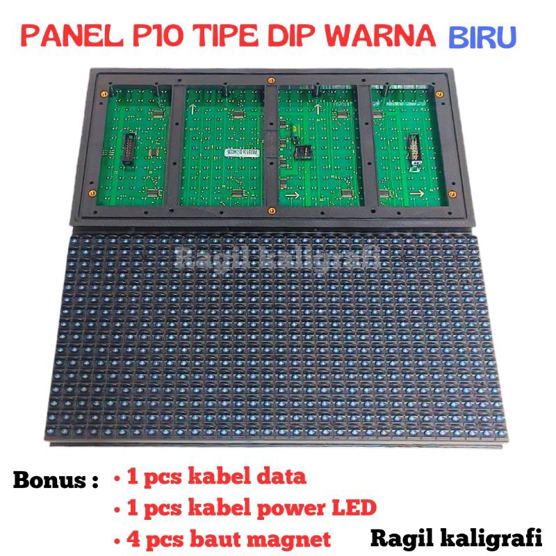 Jual Modul panel led P10 biru tipe DIP outdoor - panel modul running ...