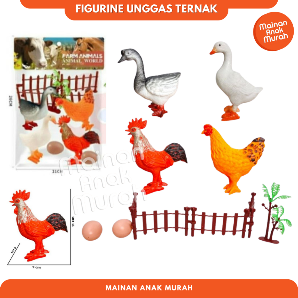 Jual Mainan Figurine Set Miniatur Unggas Ayam Bebek Angsa Binatang ...