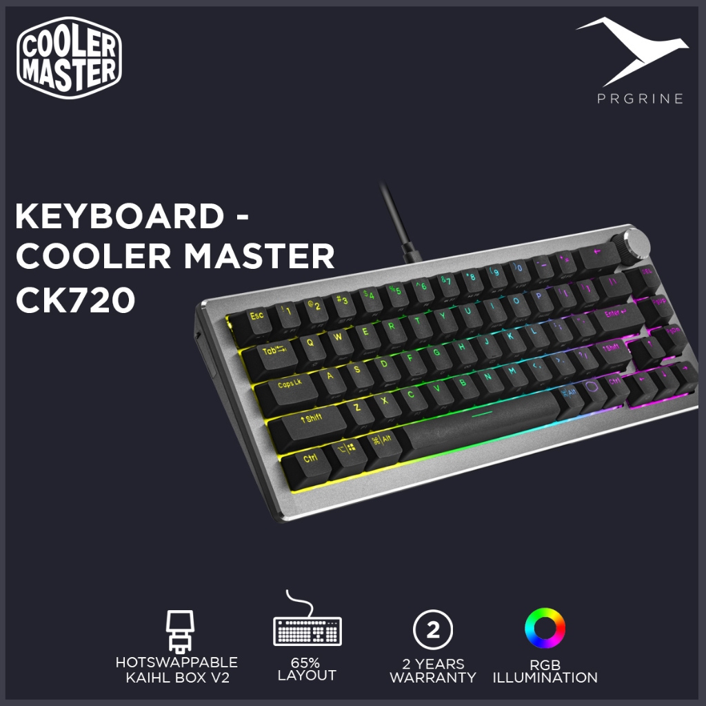 Jual Cooler Master CK720 65% Wired Hotswappable Kaihl Box V2 Mechanical Gaming Keyboard - Red ...