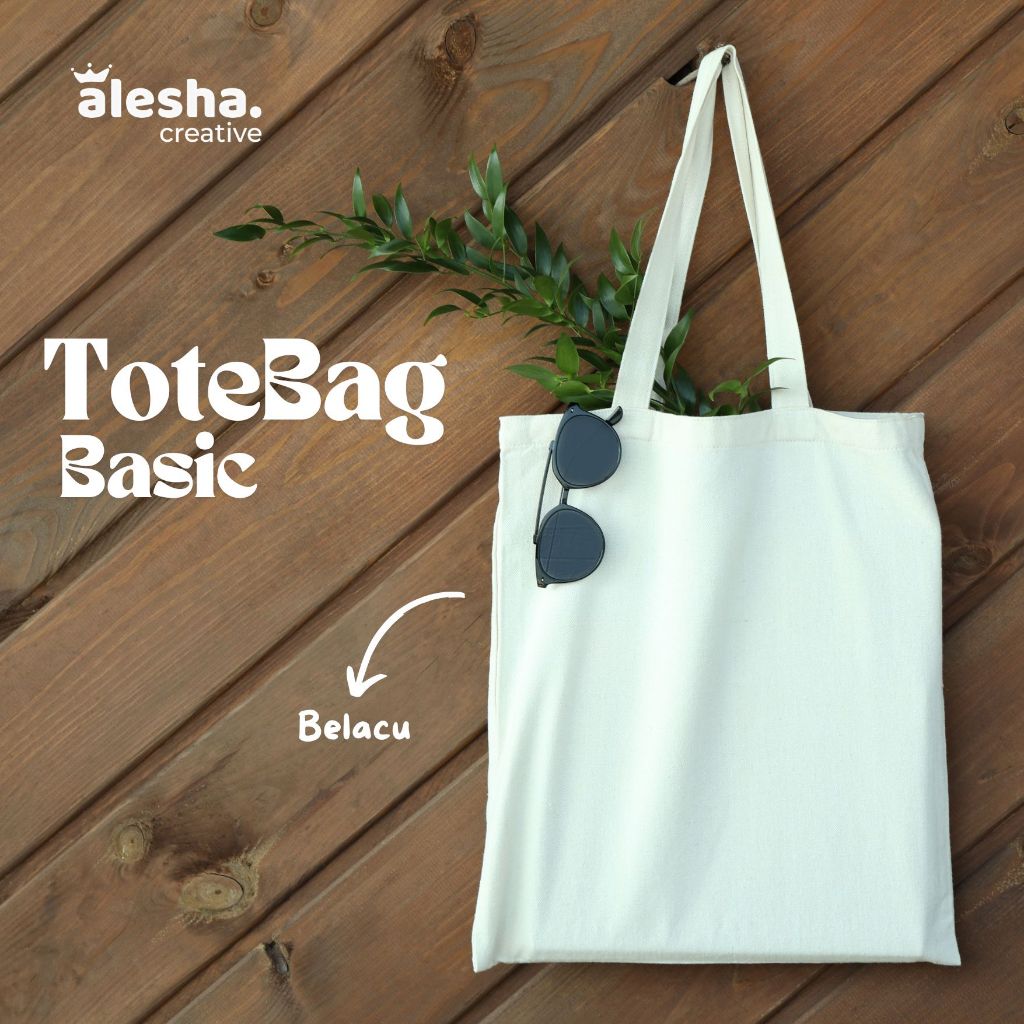 Jual GROSIR - size 30 x 40 TOTE BAG KAIN BLACU POLOS - Bisa untuk ...