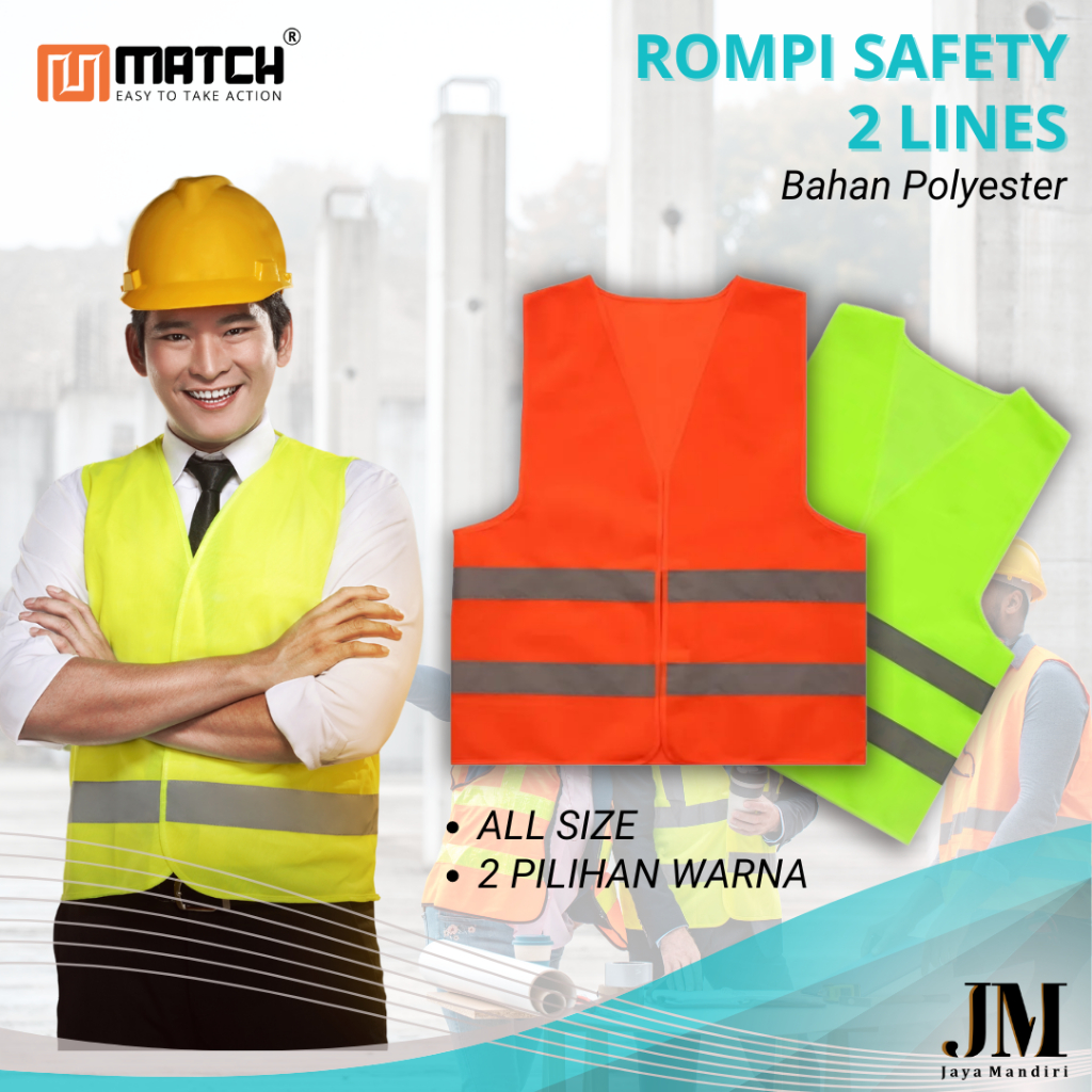Jual MATCH Rompi Proyek Safety K3 2 Line Reflektor Scotlight Jaring ...