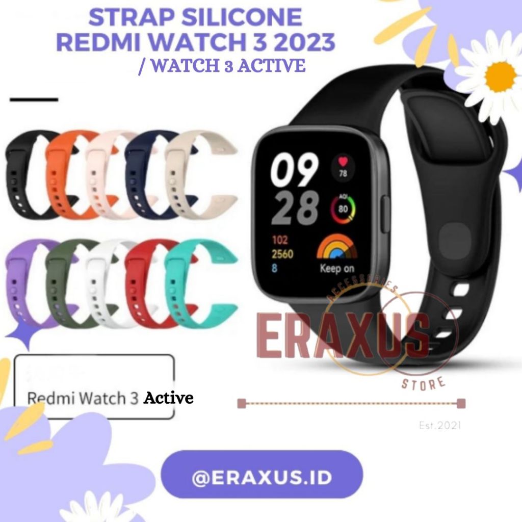 Jual Eraxus Silicone Strap Xiaomi Redmi Watch 3 2023 / Redmi Watch 3 Active Replacement Watch ...