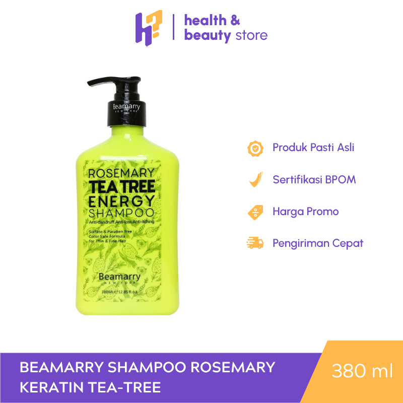 Jual BEAMARRY SHAMPOO ROSEMARY KERATIN TEA-TREE 380ML | Shopee Indonesia