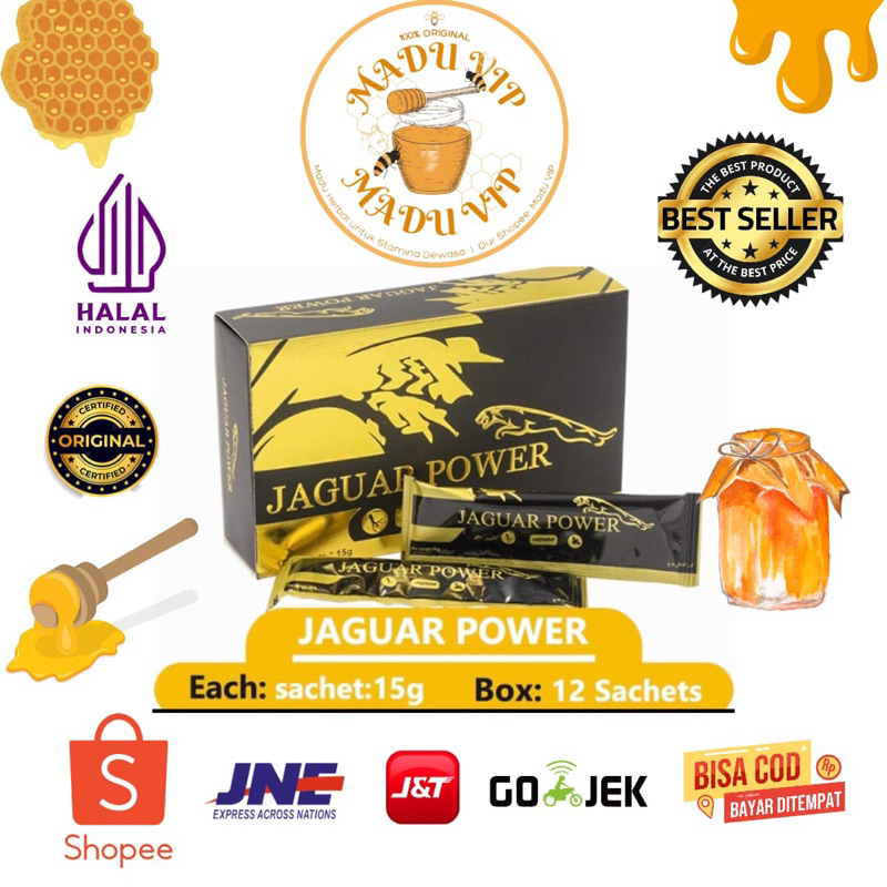Jual jaguar power Vip Vital honey original 1box ( 12 sachet x 15g) | Shopee Indonesia