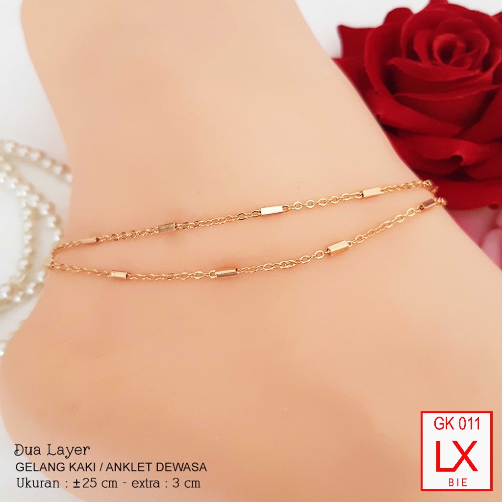 Jual GK 011 Gelang Kaki 2 Layer Model Terbaru Perhiasan Wanita Cantik ...