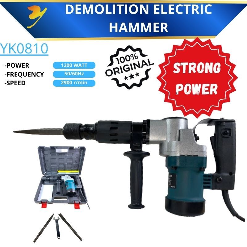 Jual Mesin Bor Bobok 1200W Demolition Hammer Chipping Drill Untuk Bobok ...