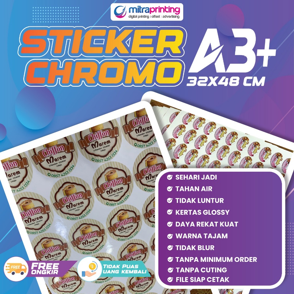 Jual Cetak Stiker Cromo A3+ / Stiker Bontak / Stiker Chromo / Stiker ...