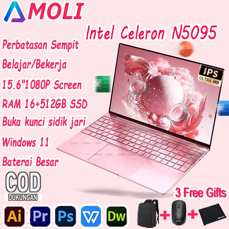 Jual Amoli 【fingerprint Laptops】laptop Pink 15 6 Baru Ips Intel N5095
