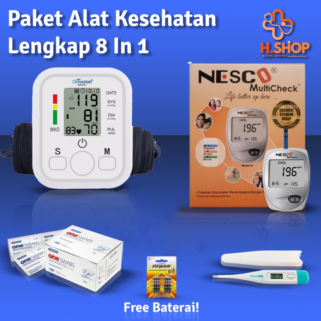Jual Paket Kesehatan Lengkap 5 in 1 / Alat NESCO Multicheck GCU 3 in 1 ...