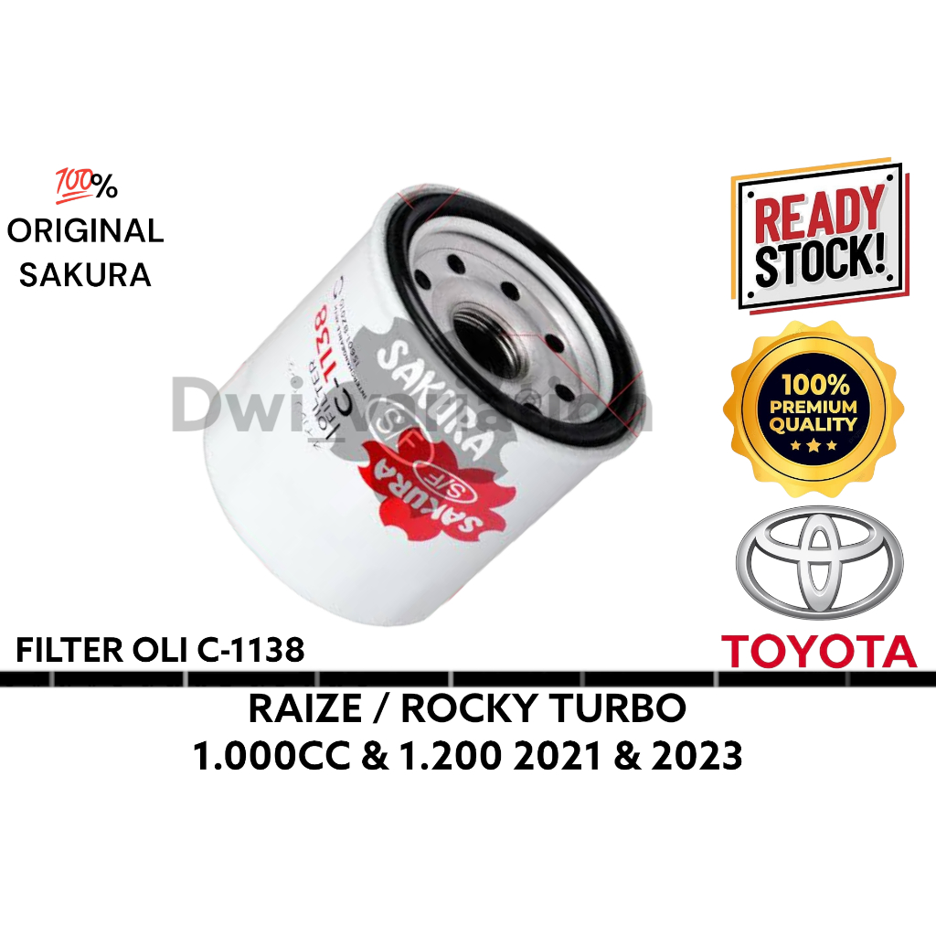 Jual FILTER OLI RAIZE / ROCKY TURBO 2021-2023 ORIGINAL PRODUK SAKURA C ...