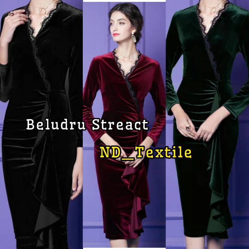 Jual Kain beludru Streact/Beludru premium/Harga per 1/2(0.5)mtr ...