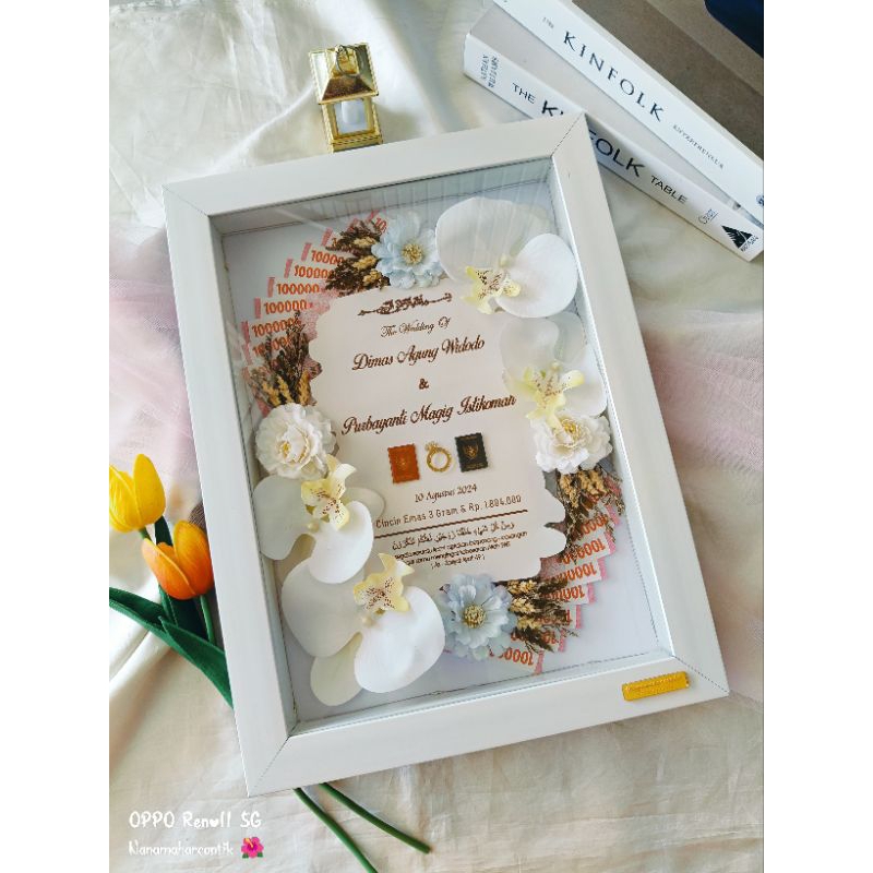 Jual Frame Mahar Pernikahan Bunga Anggrek Simple ( SKETSA ) uk 25x35 ...