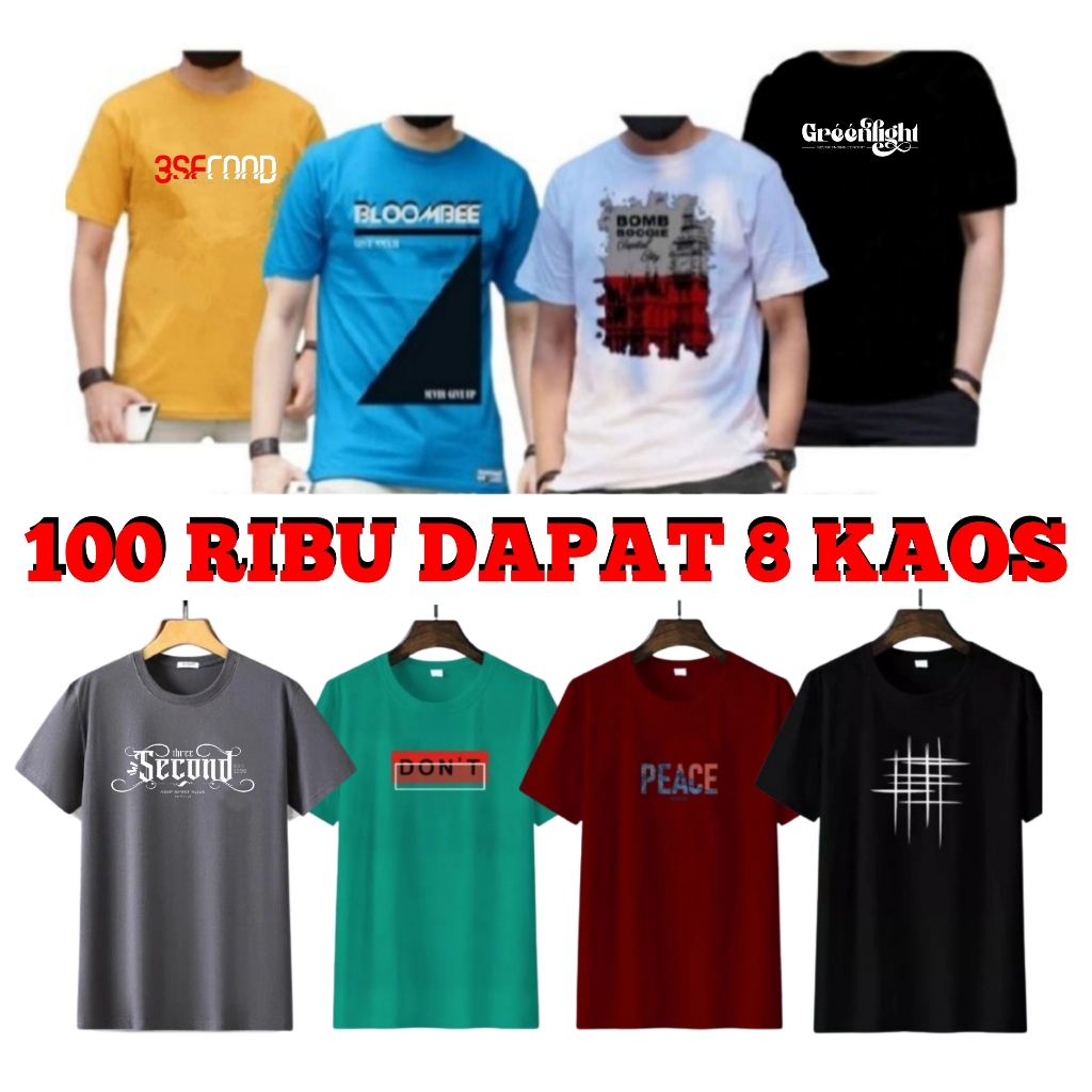 Jual kaos pria 100 ribu dapat 8 kaos simpel keren / kaos 100 dapat 8 ... Jual kaos pria 100 ribu dapat 8 kaos simpel keren / kaos 100 dapat 8 ...