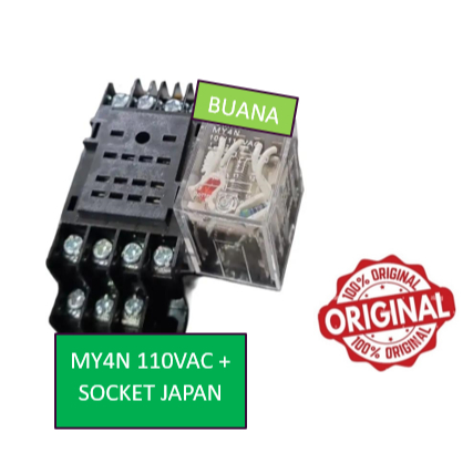 Jual Set Relay MY4N 110VAC + Socket - 14 pin / MY4N 110V AC | Shopee ...