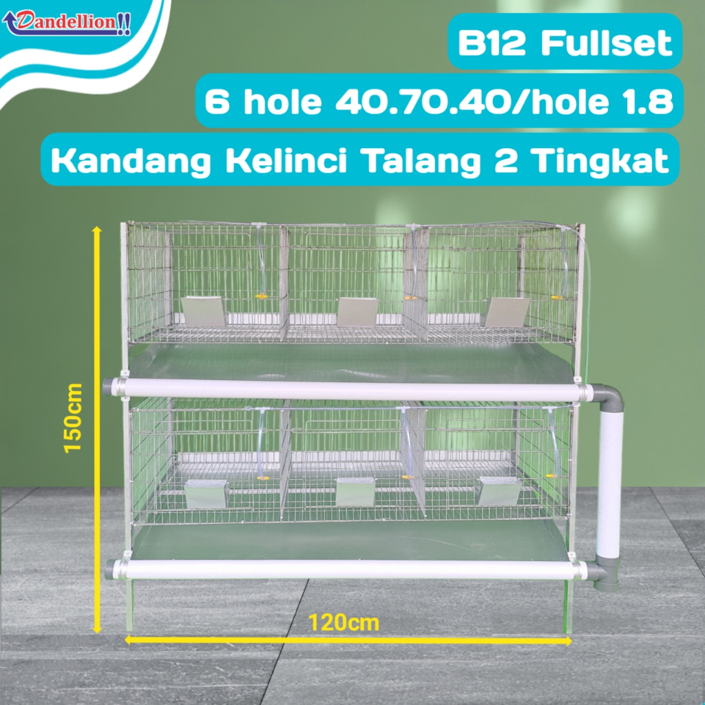 Jual Kandang Kelinci B12 2 tingkat 6 pintu komplit | Shopee Indonesia