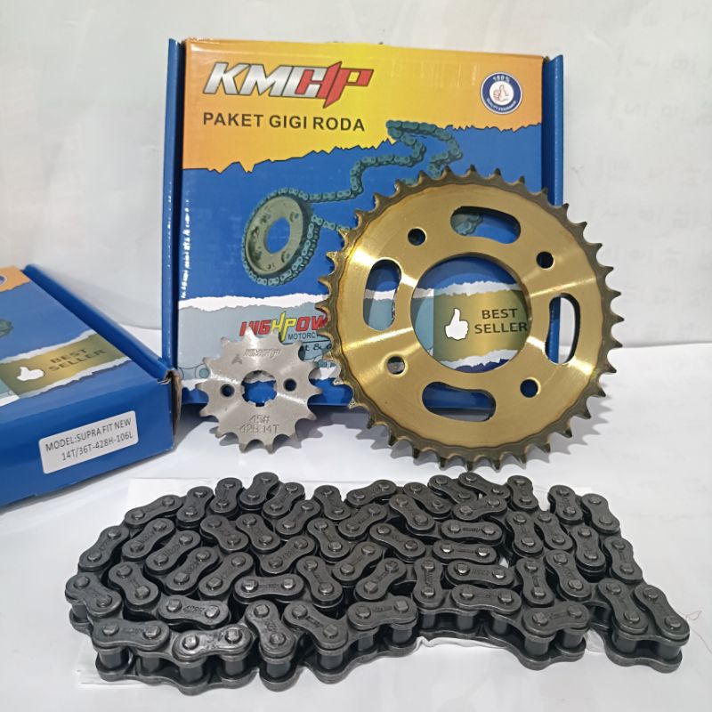 Jual Gear Paket/Gear Set Supra Fit New (428H-106L 14T/36T) merk KMC ...