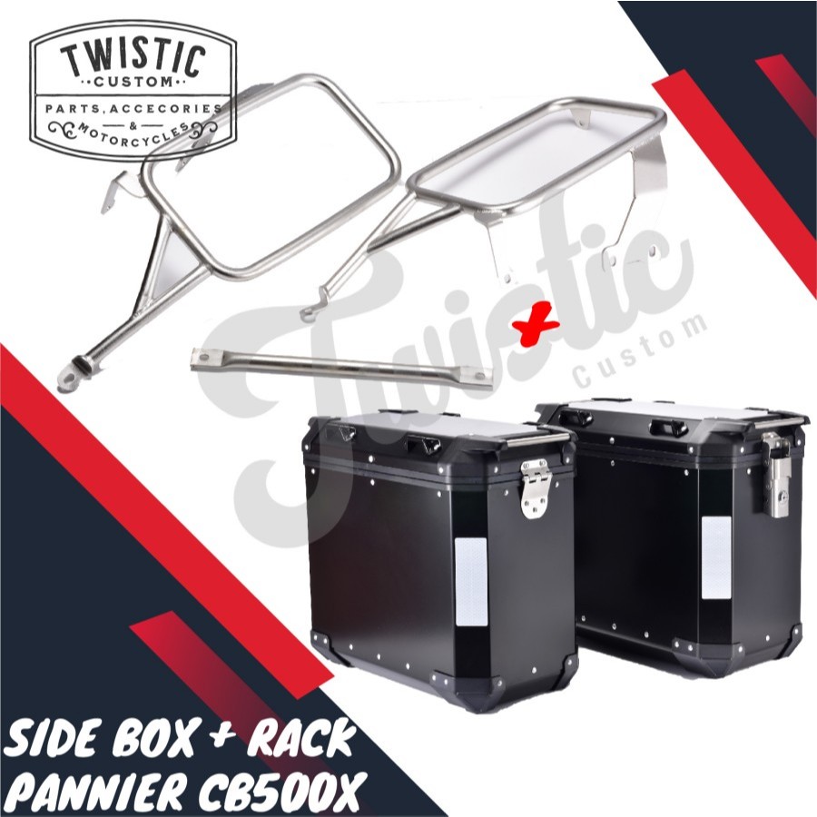 Jual Side Box Samping 36L Pannier Rack Bracket Motor Honda CB500X CB ...