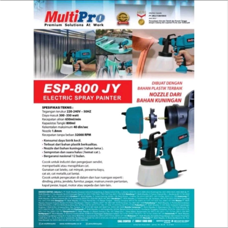 Jual Elektrik sprayer multipro / spray gun listrik ESP 800 JY | Shopee ...