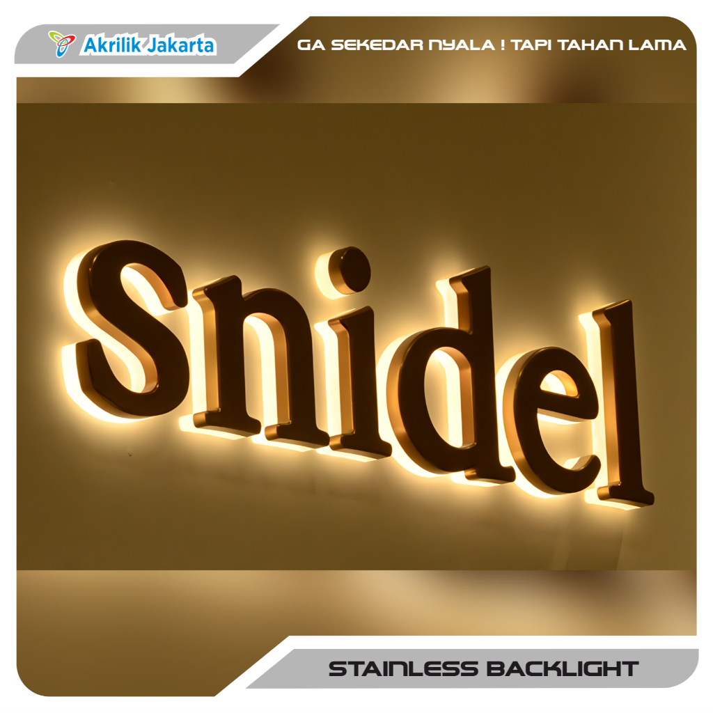 Jual Huruf Timbul stainless nyala belakang | Backlight | Shopee Indonesia
