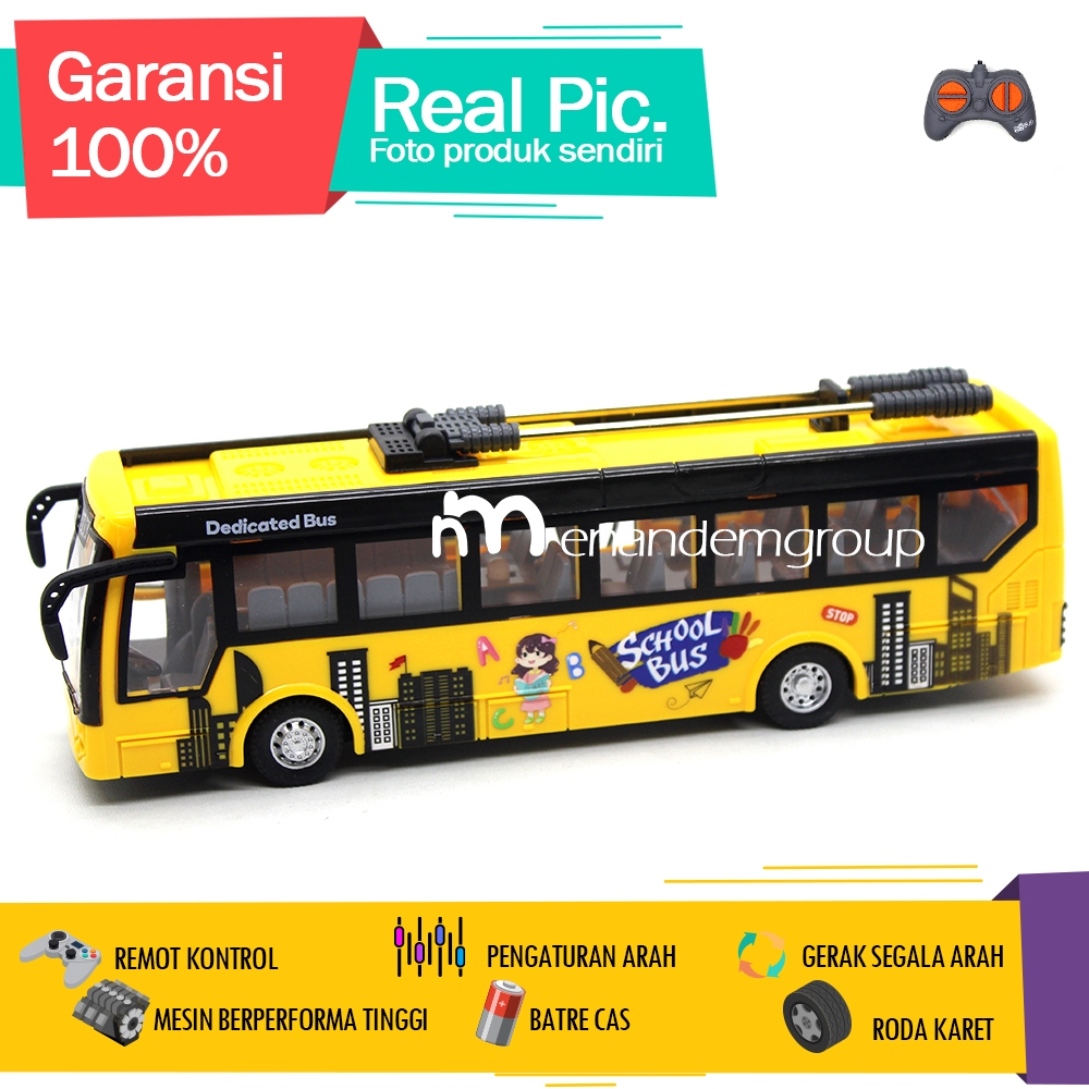 Jual Mainan Mobil Remot Kontrol RC Super Bus Sekolah Anak City Model ...