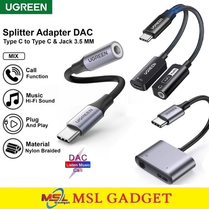 Jual UGREEN Adapter Audio Splitter Konverter USB Type C to Jack 3.5mm ...