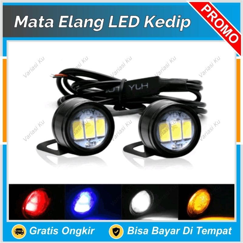 Jual EAGLE EYE KEDIP FLASH MATA ELANG 3 MATA 1 PASANG LAMPU KOLONG MOBIL MOTOR | Shopee Indonesia