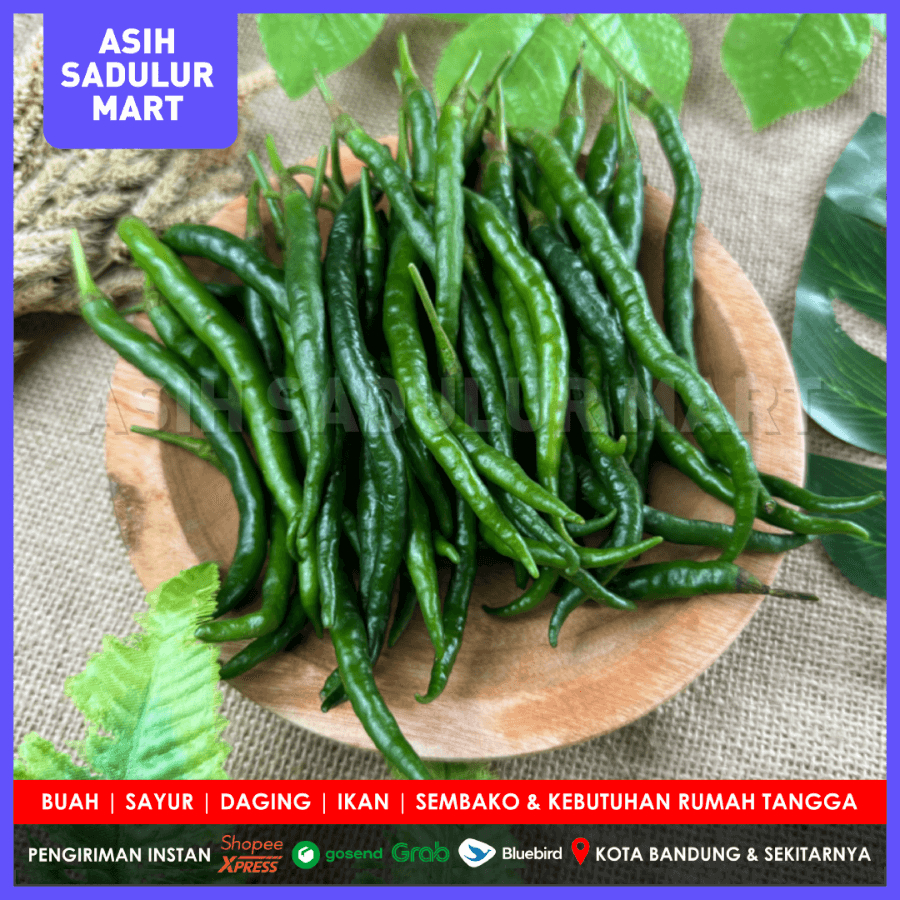 Jual Cabe Keriting Ijo 100gr Bumbu Dapur Cabai Kriting Hijau | Asih ...