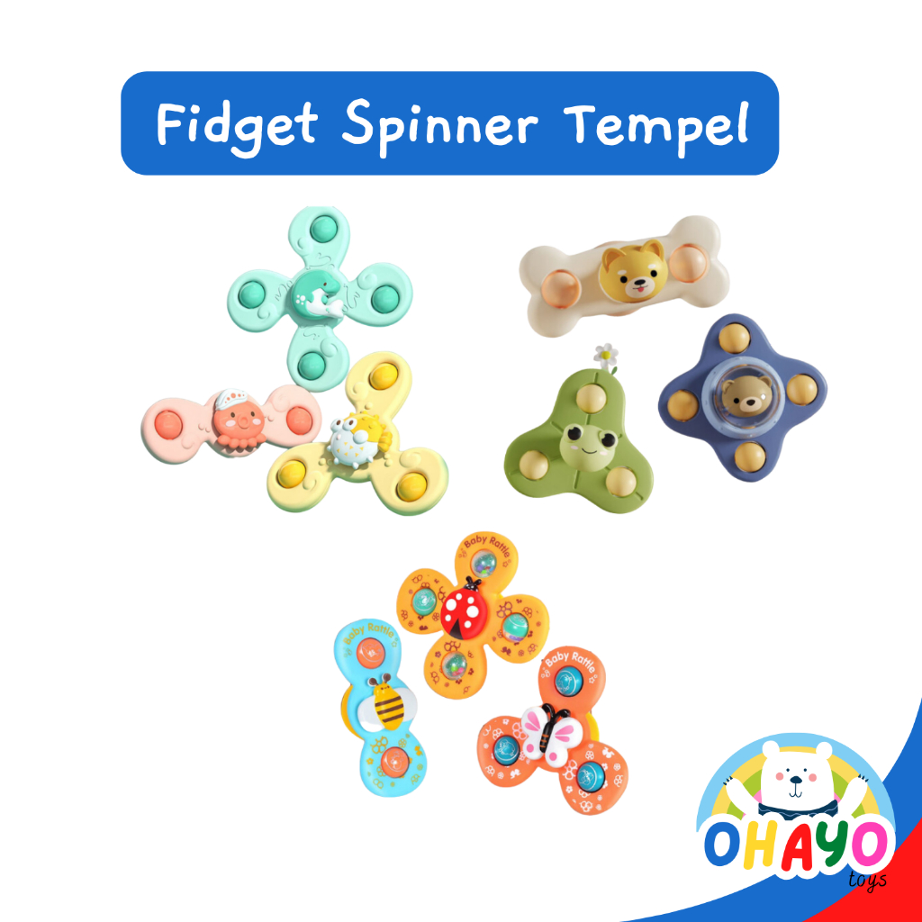 Jual Mainan Spinner Fidget Bayi Putar Mandi Paket Spin Gasing Sensorik ...