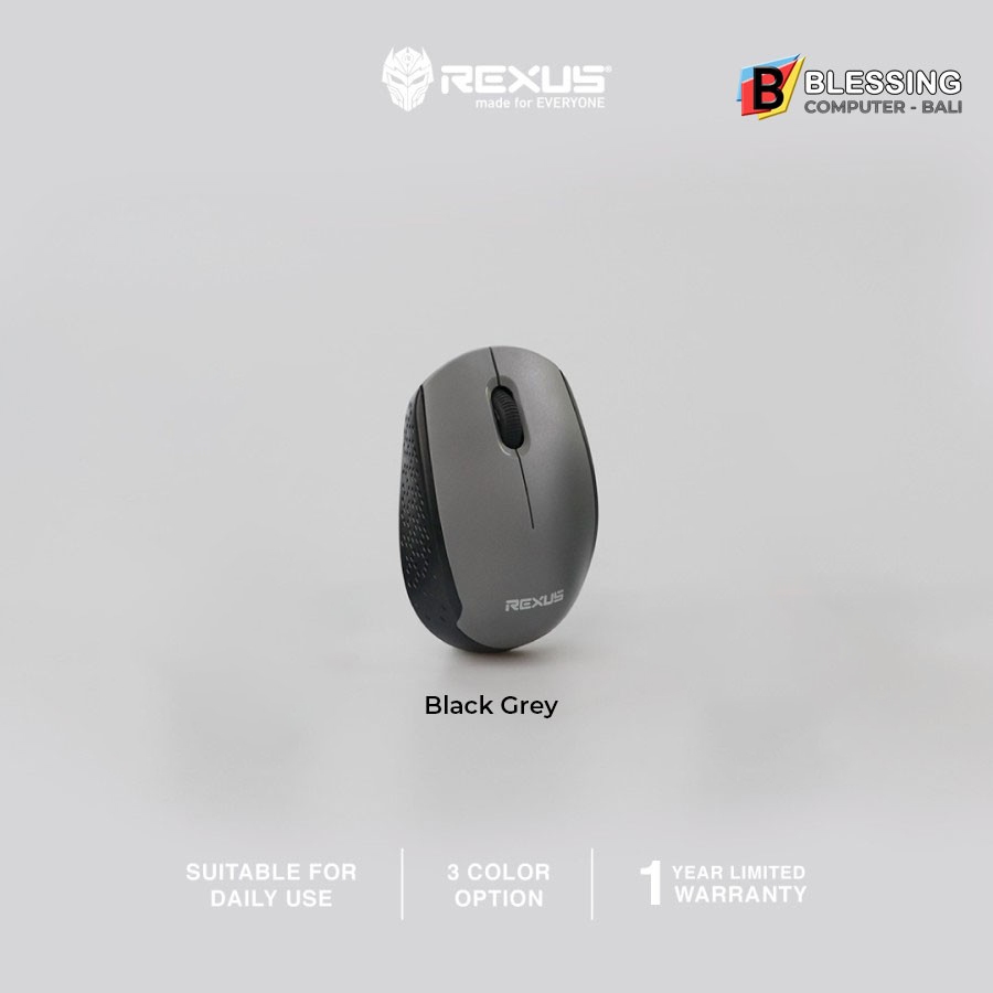 Jual Mouse Wireless OFFICE REXUS Q30 Silent Click 2.4Ghz 3D Black Grey ...