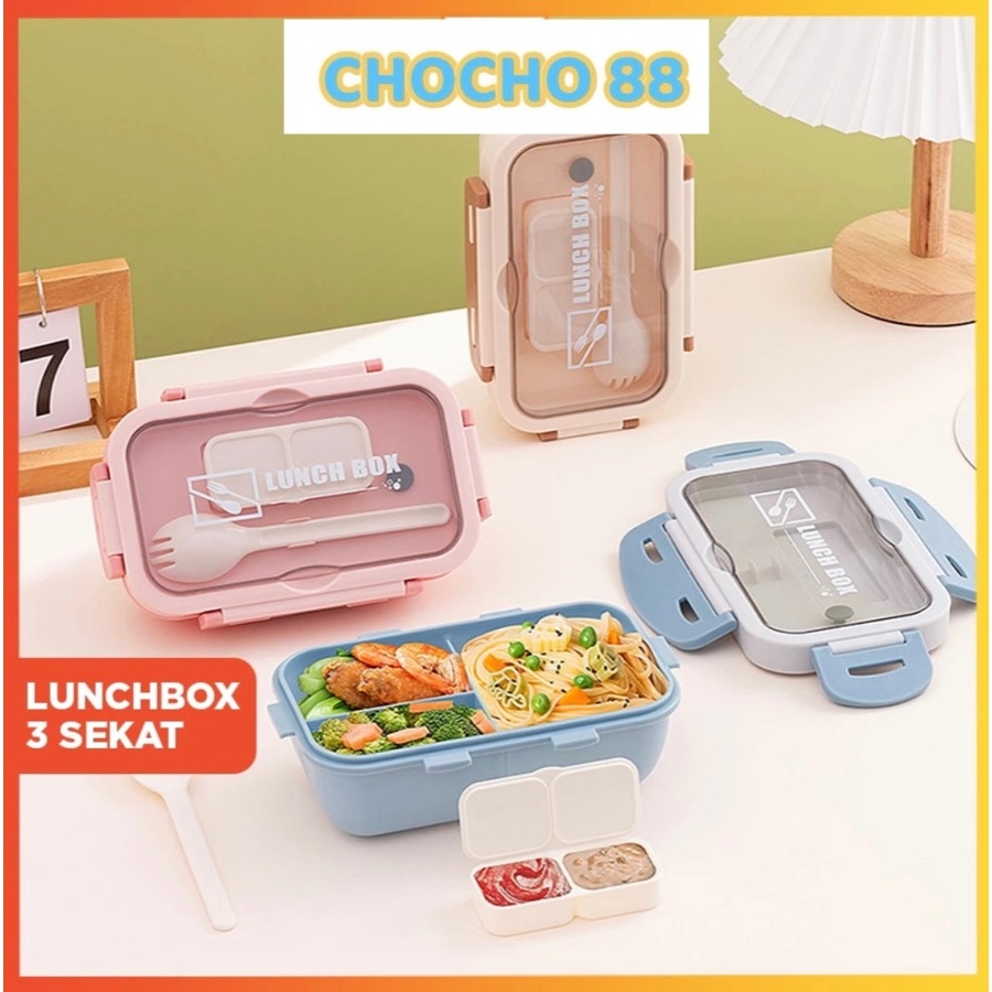 Jual LUNCH BOX SET Ukuran 840 ML Tempat Makanan Anak Sekolah Lunchbox ...