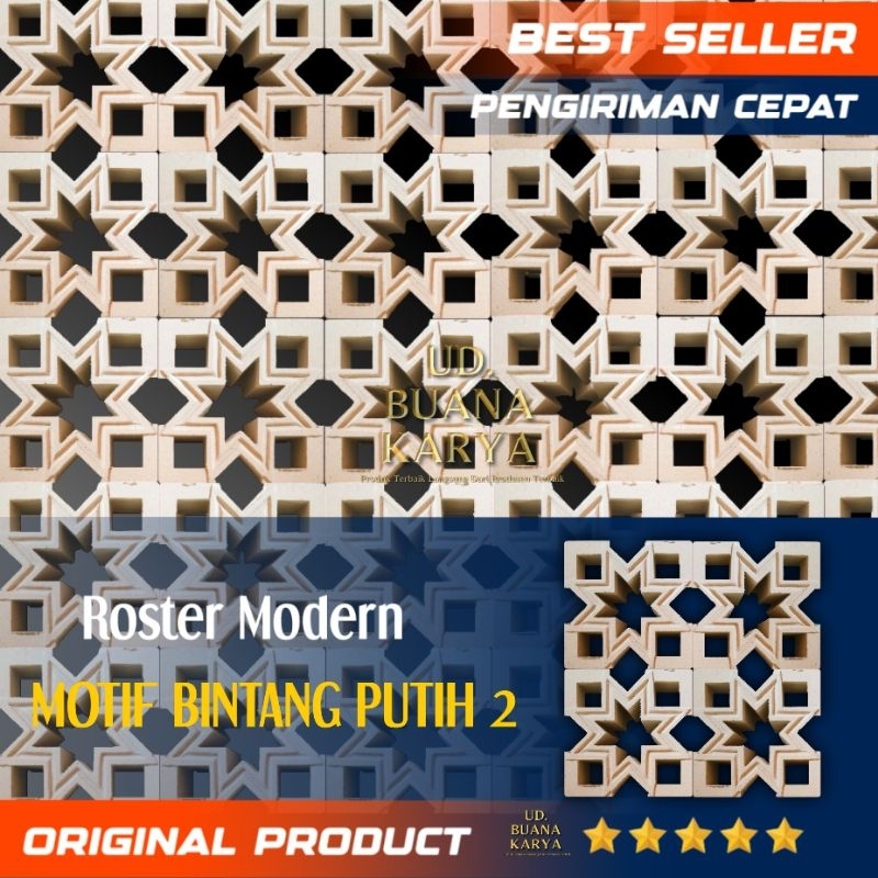 Jual Roster Modern Model Bintang Putih / Roster Beton Minimalis Motif ...