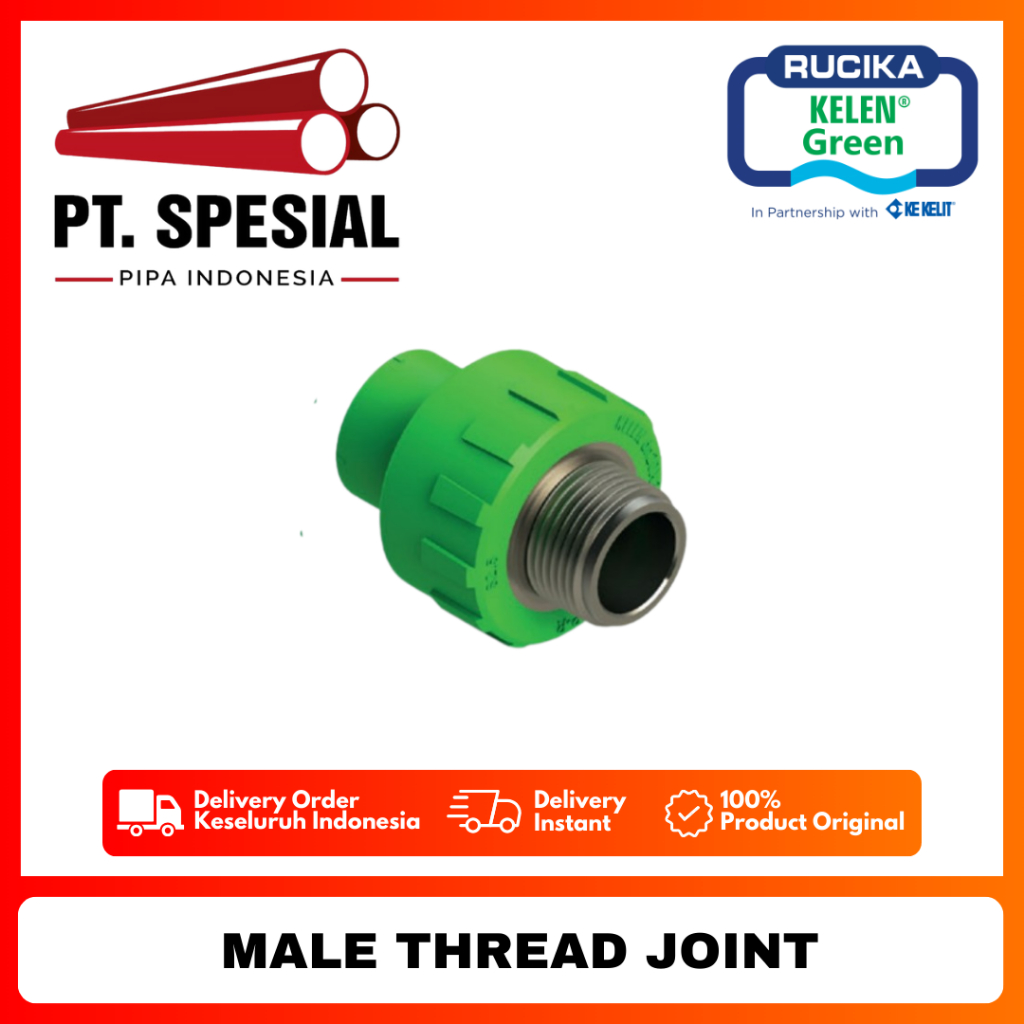 Jual Sock Drat Luar 32x3/4" PPR Rucika / SDL PPR Rucika / Male Thread Join PPR - 08 | Shopee ...