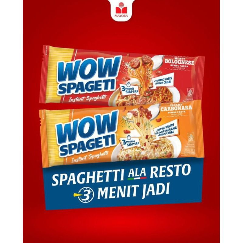 Jual PRODUK BARU Mayora WOW Spaghetti Instant Creamy Carbonara 88gr ...