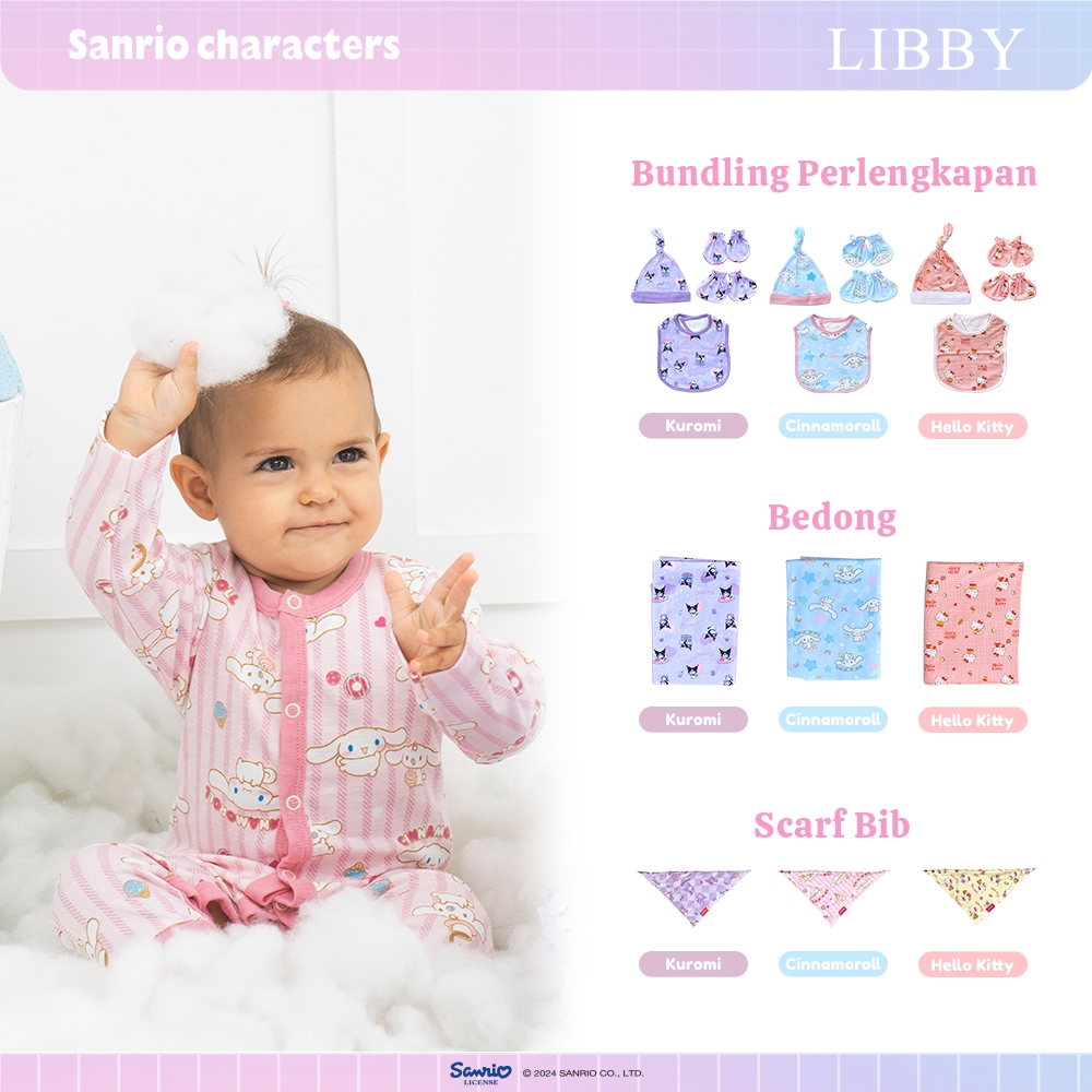 Jual LIBBY Sanrio Bundling Perlengkapan Bayi Kuromi Cinnamoroll Hello Kitty My Melody (3 Pcs ...